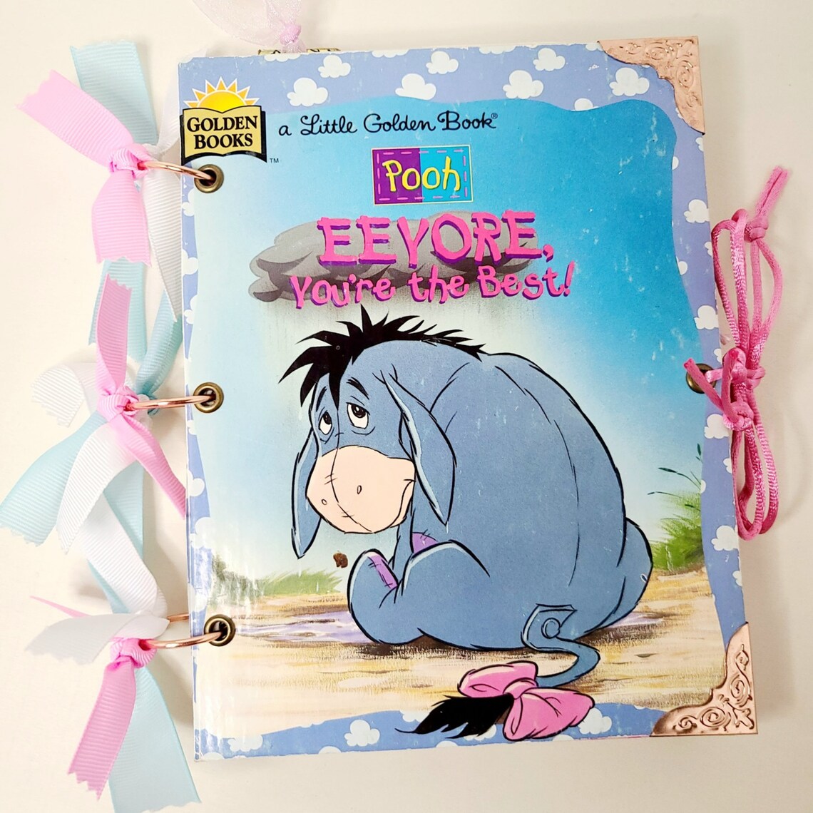 Eeyore Little Golden Book Junk Journal, Eeyore You're the Best Notebook, Homemade Baby Scrapbook ...