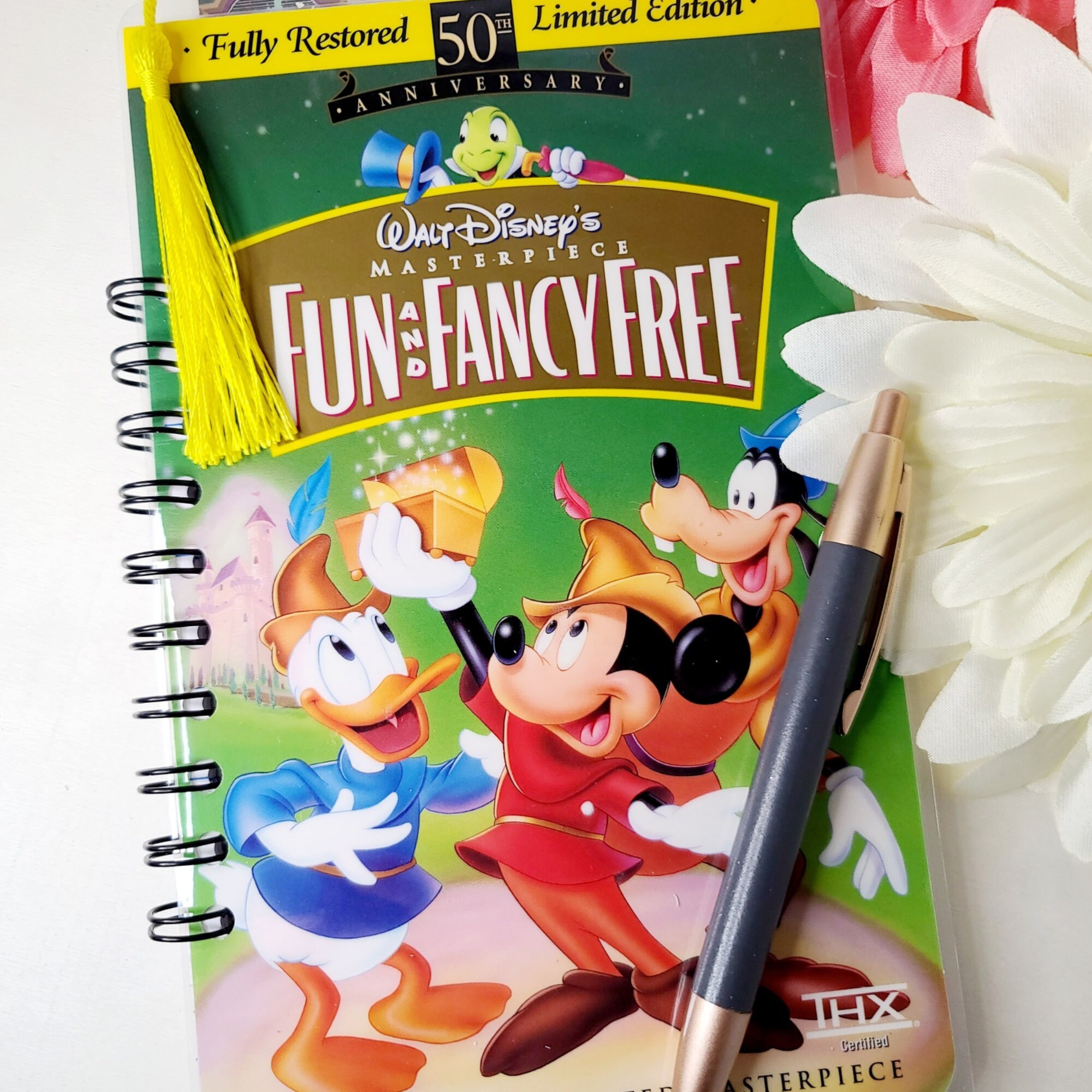 Mickey Mouse Fun & Fancy Free Journal,upcycled VHS Notebook,disney ...