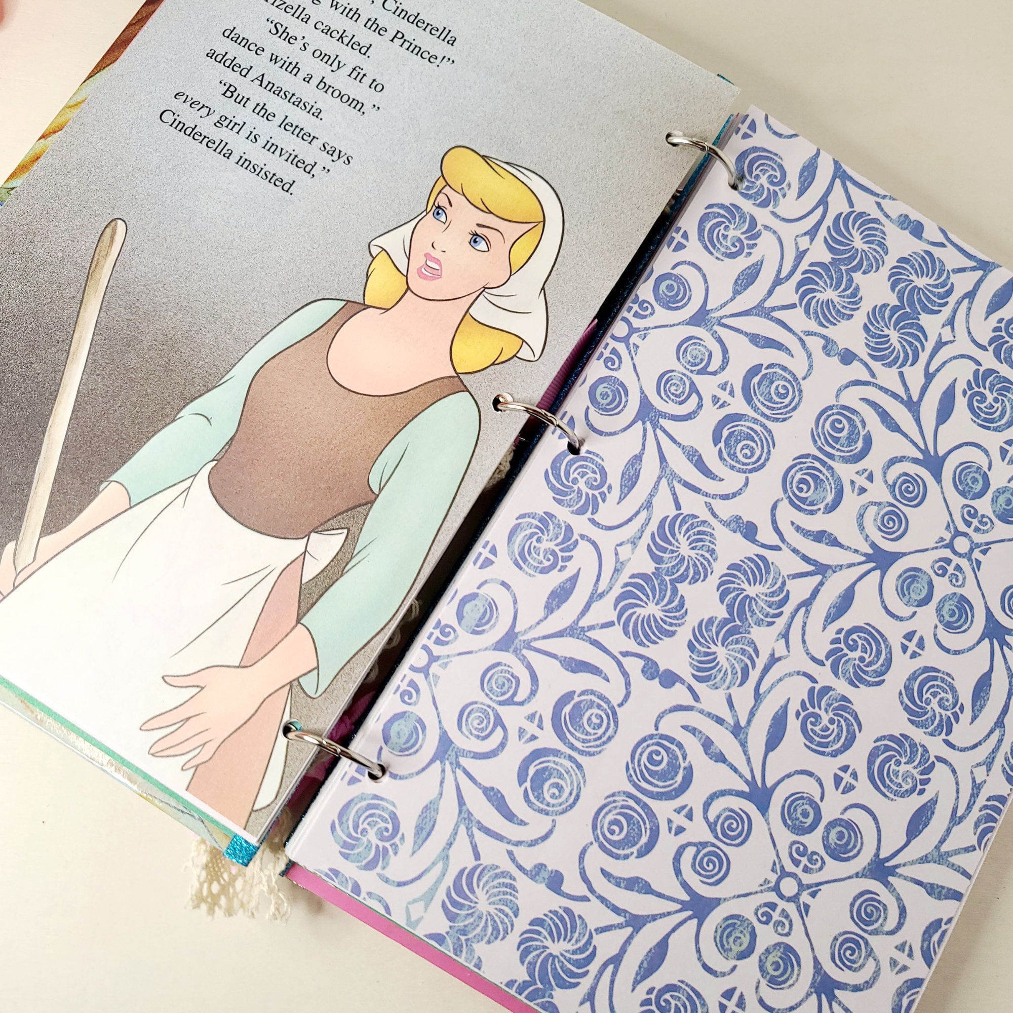 Vintage Cinderella Notebook, Walt Disney's Cinderella Upcycled Journal ...