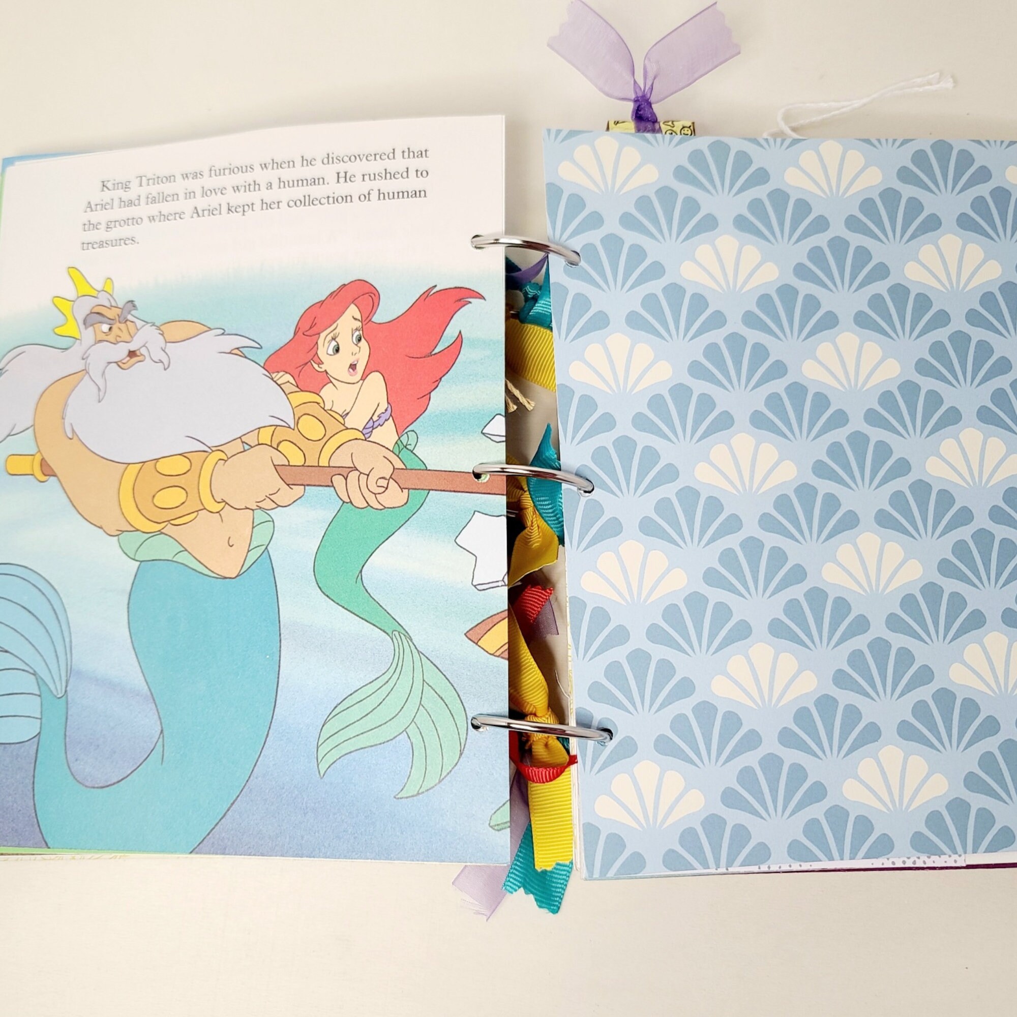 Little Mermaid Junk Journal, Disney Notebook, Repurposed Little Golden ...