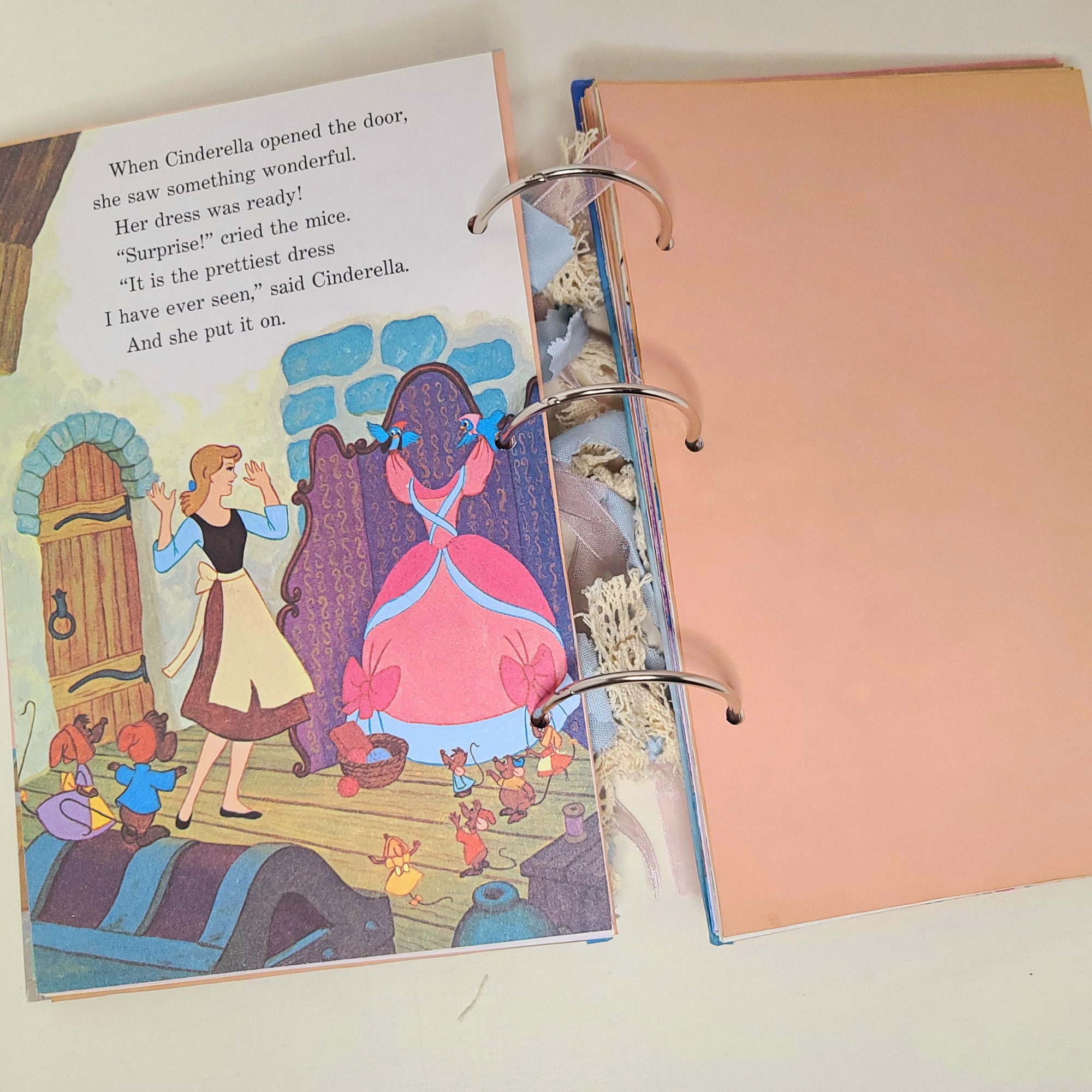 Vintage Cinderella Notebook, Walt Disney's Cinderella Upcycled Journal ...