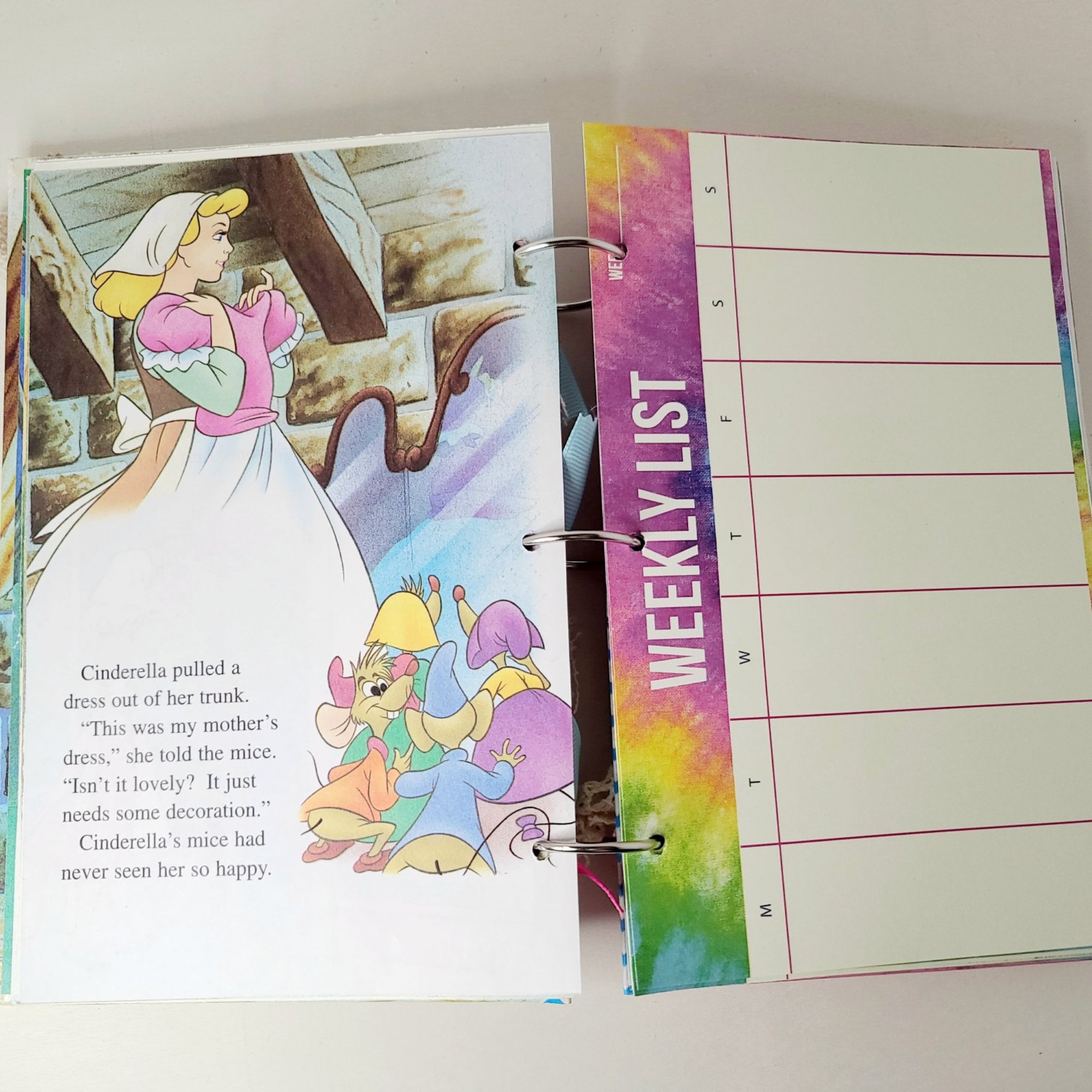 Cinderella Weekly Planner, Disney Organizer, Upcycled Storybook Into a ...