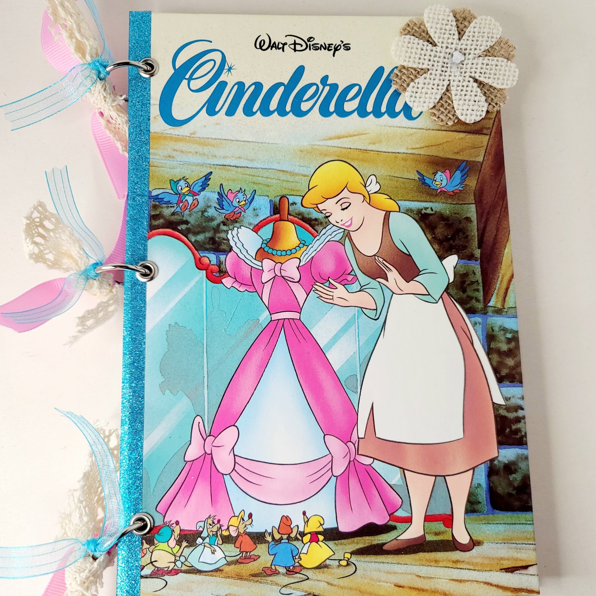 Vintage Cinderella Notebook, Walt Disney's Cinderella Upcycled Journal ...