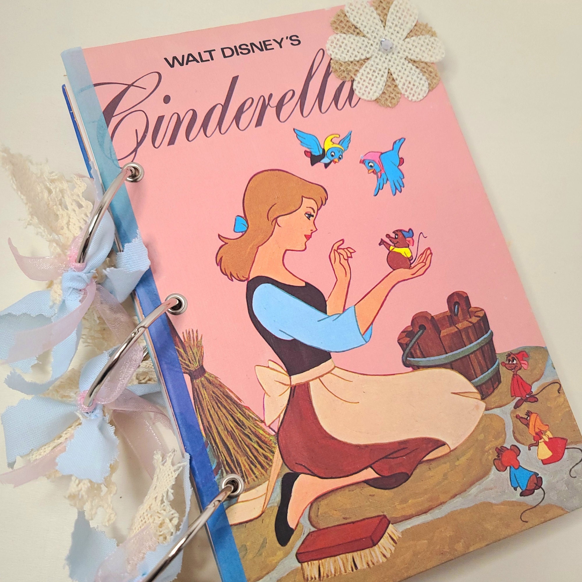 Vintage Cinderella Notebook, Walt Disney's Cinderella Upcycled Journal ...