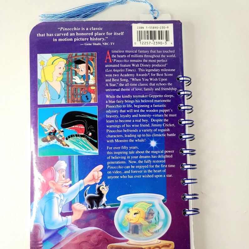 Pinocchio Journal, Upcycled VHS Notebook, Disney Autograph Book,fun ...