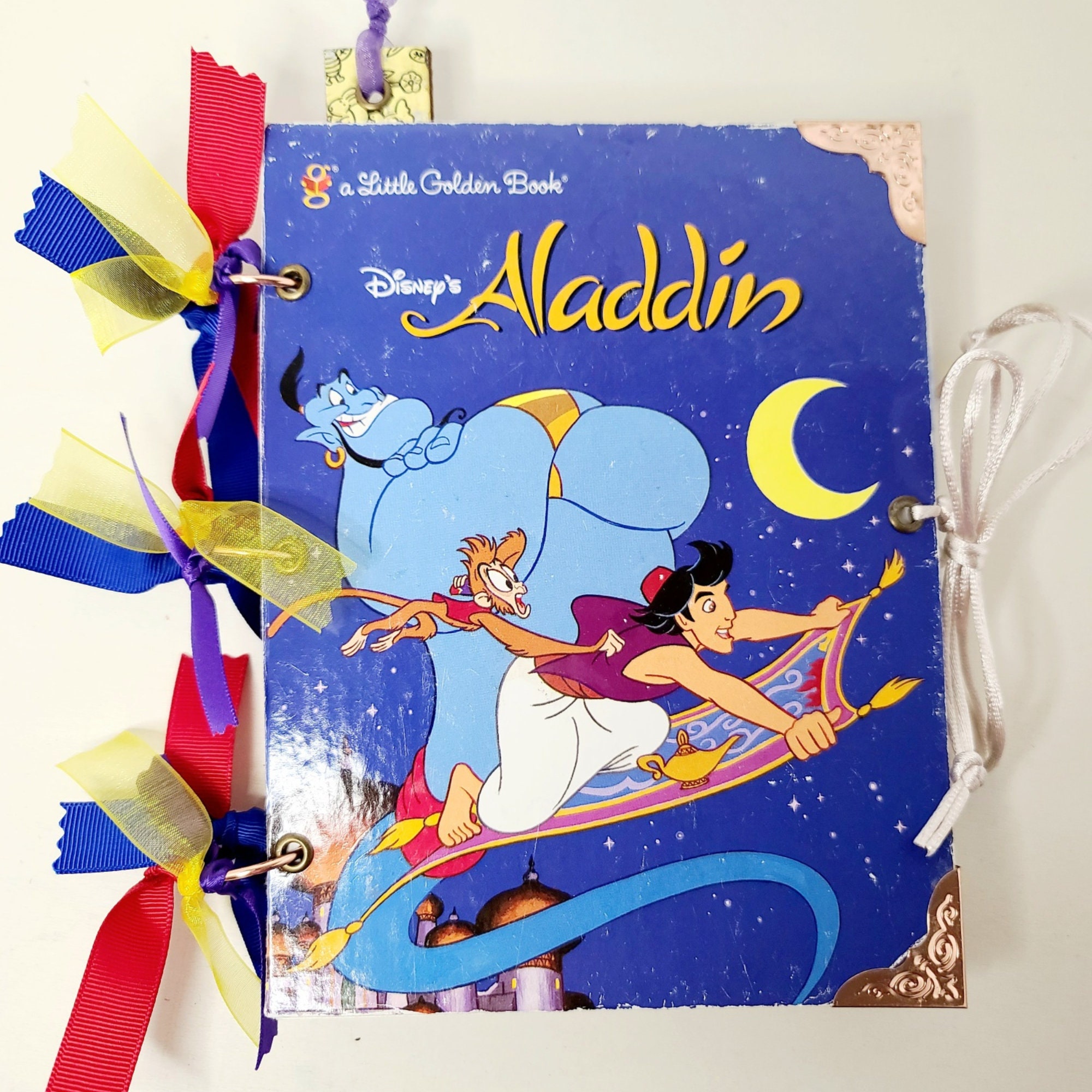 Aladdin Junk Journal, Disney Notebook, Repurposed Little Golden Book ...