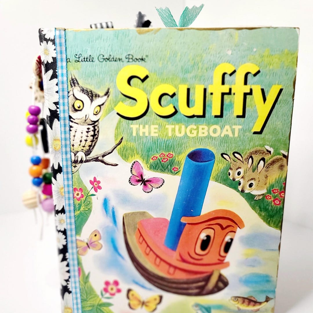 Handmade Scuffy the Tugboat Junk Journal: Upcycled Little Golden Book ...