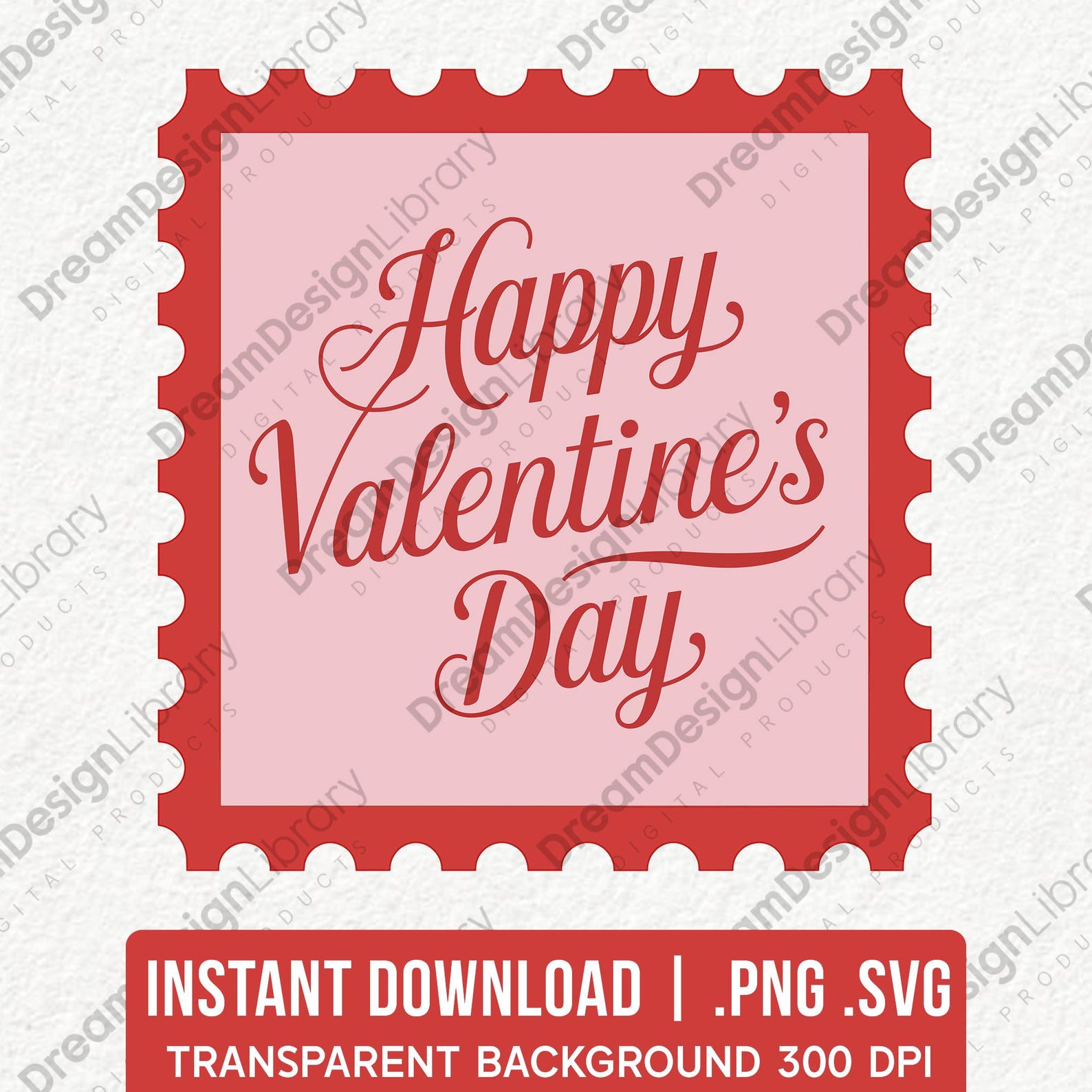 Happy Valentine's Day Stamp PNG SVG | Valentine's Day Clipart ...