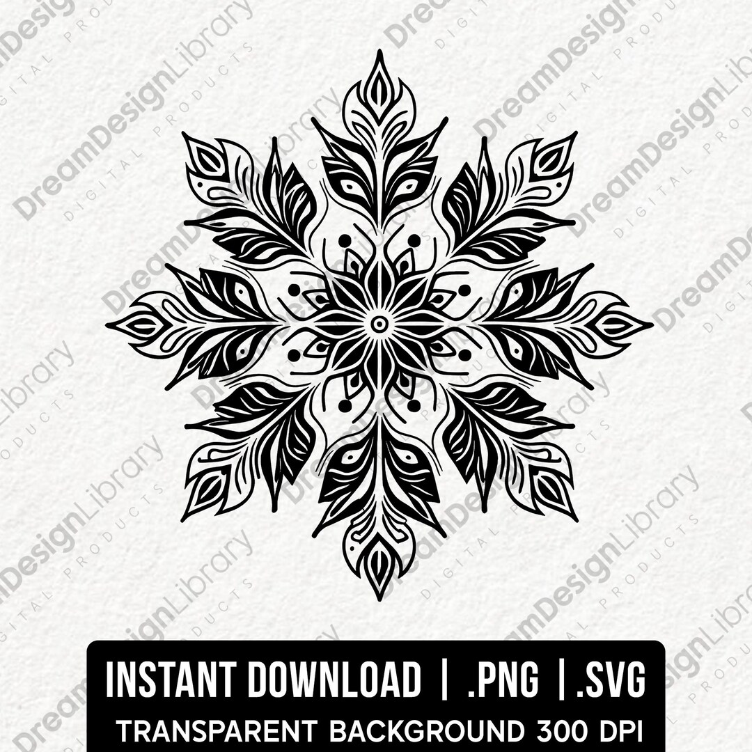 Snowflake Digital Art, Sublimation Png,winter Png, Winter Design ...