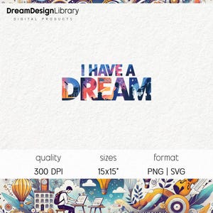 I Have A Dream Clipart, I Have a Dream Design, MLK Png, Martin Luther ...