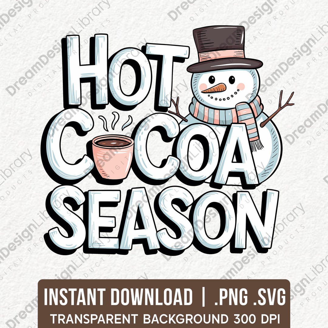 Hot Cocoa Season Clipart, Hot Cocoa Clipart, Winter Clipart, Snowman ...