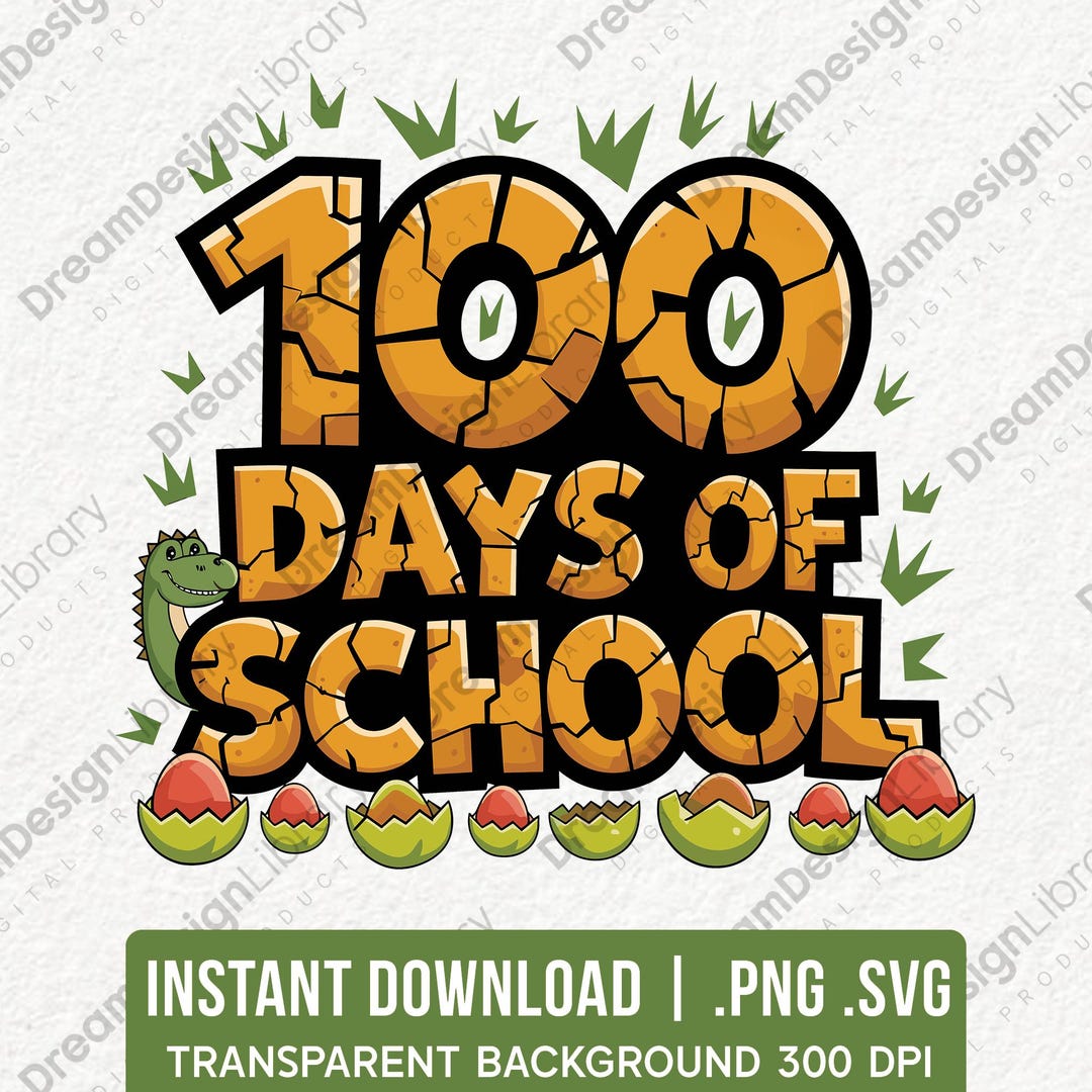 100 Days of School Dinosaur Design | 100th Days of School T-shirt ...