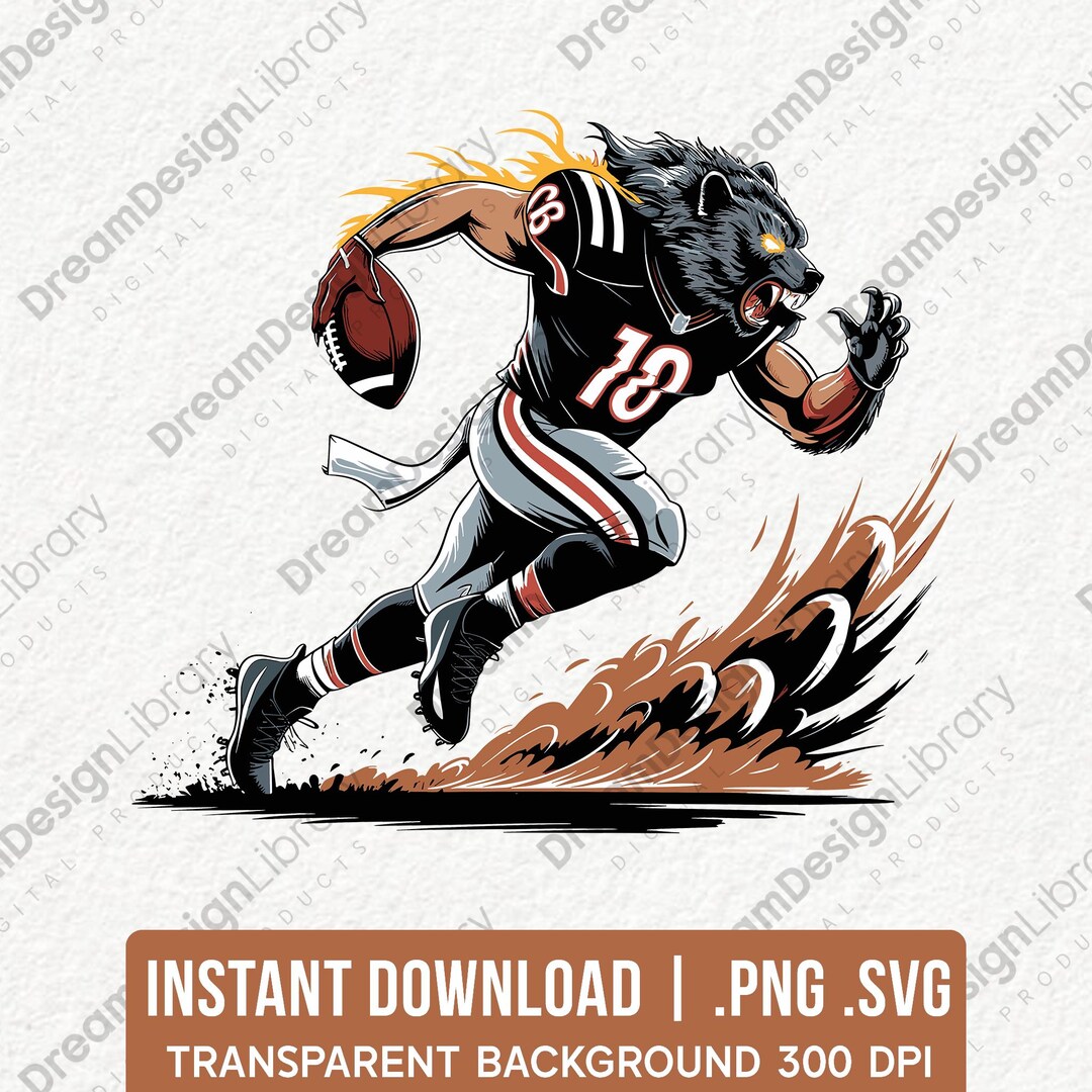 Werewolf Football Player SVG, Beast Mode Sports PNG, Super Bowl Clipart ...