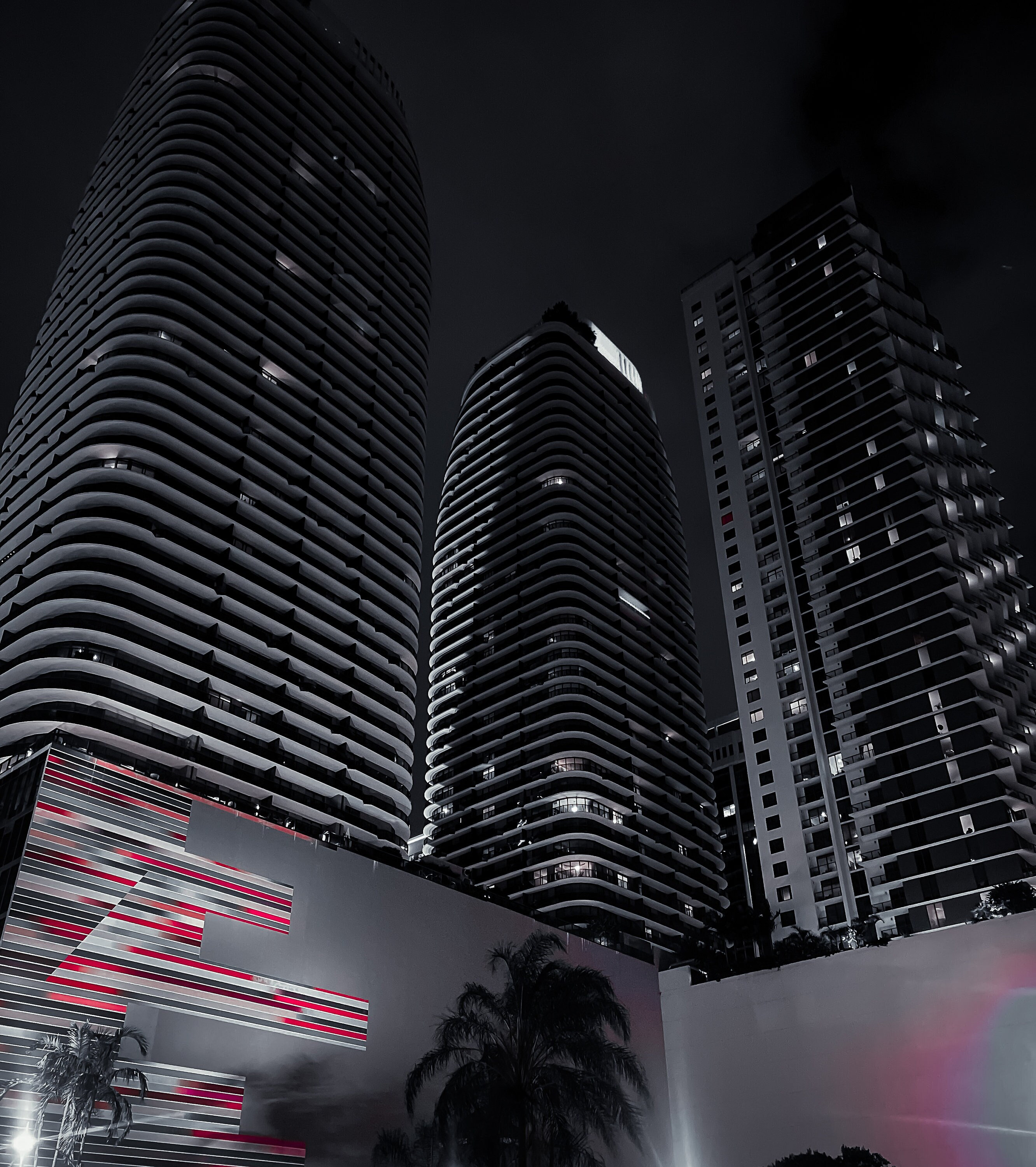 Night Time in Brickell Miami Skyline - Etsy