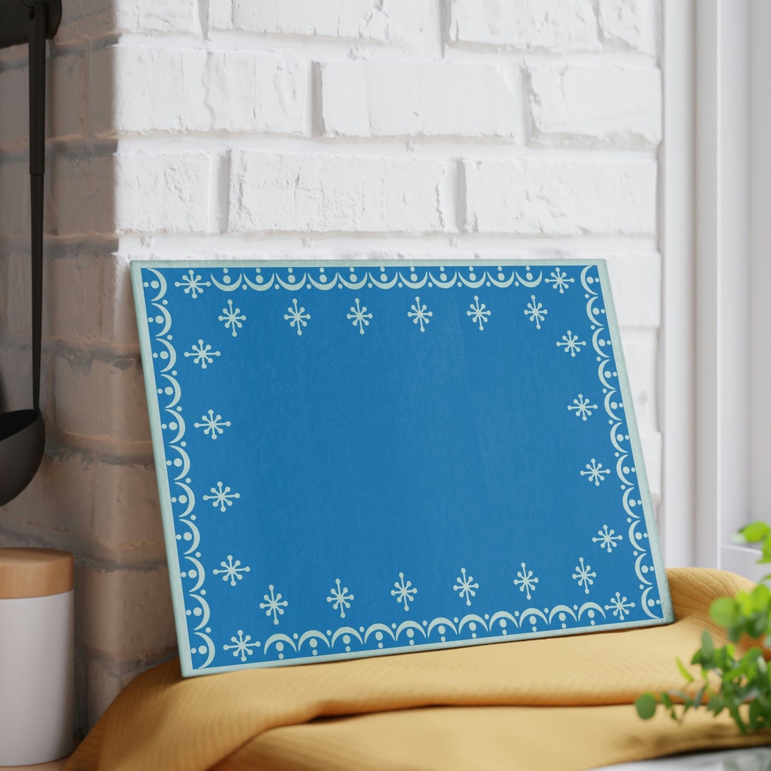 Vintage Pyrex Snowflake Blue / Garland Pattern Influenced Design White ...