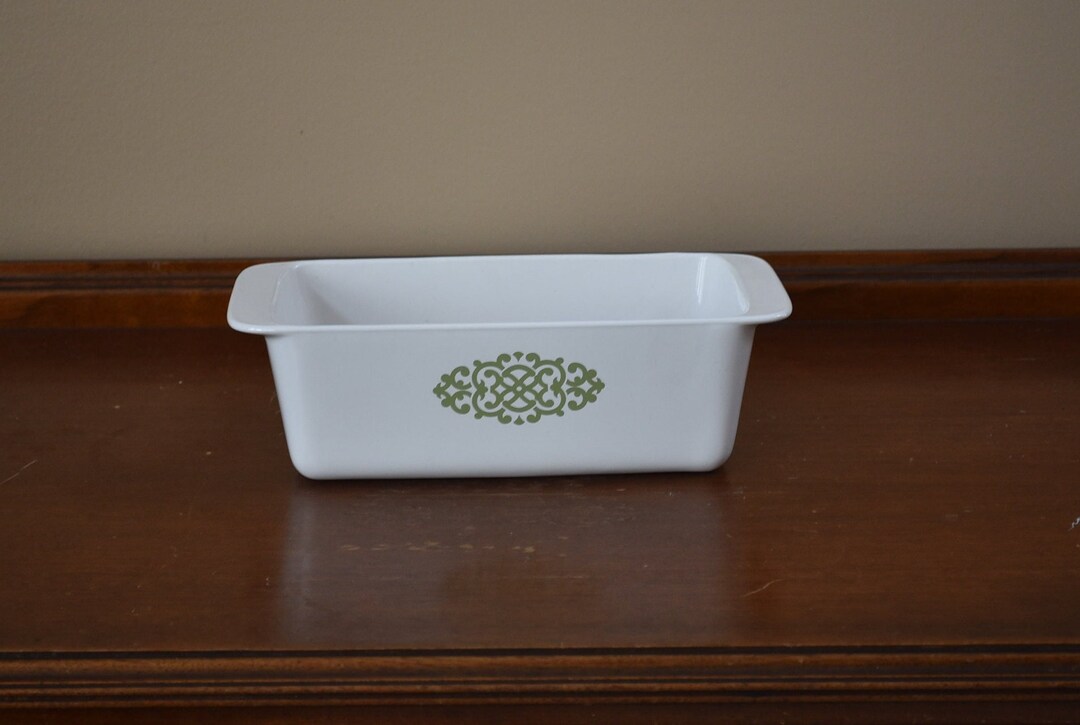 Vintage Corning Ware Green Shell Oil Macrame Loaf Pan P-315-B 9 X 5 X 3 ...