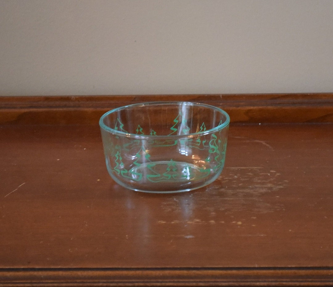 Rare Vintage Clear Pyrex 7201 Green Christmas Tree Outline 1qt/950ml ...