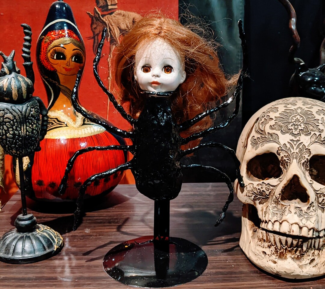 Handmade Witchy Gothic Aesthetic Dark Academia Spider Girl Sculpture ...
