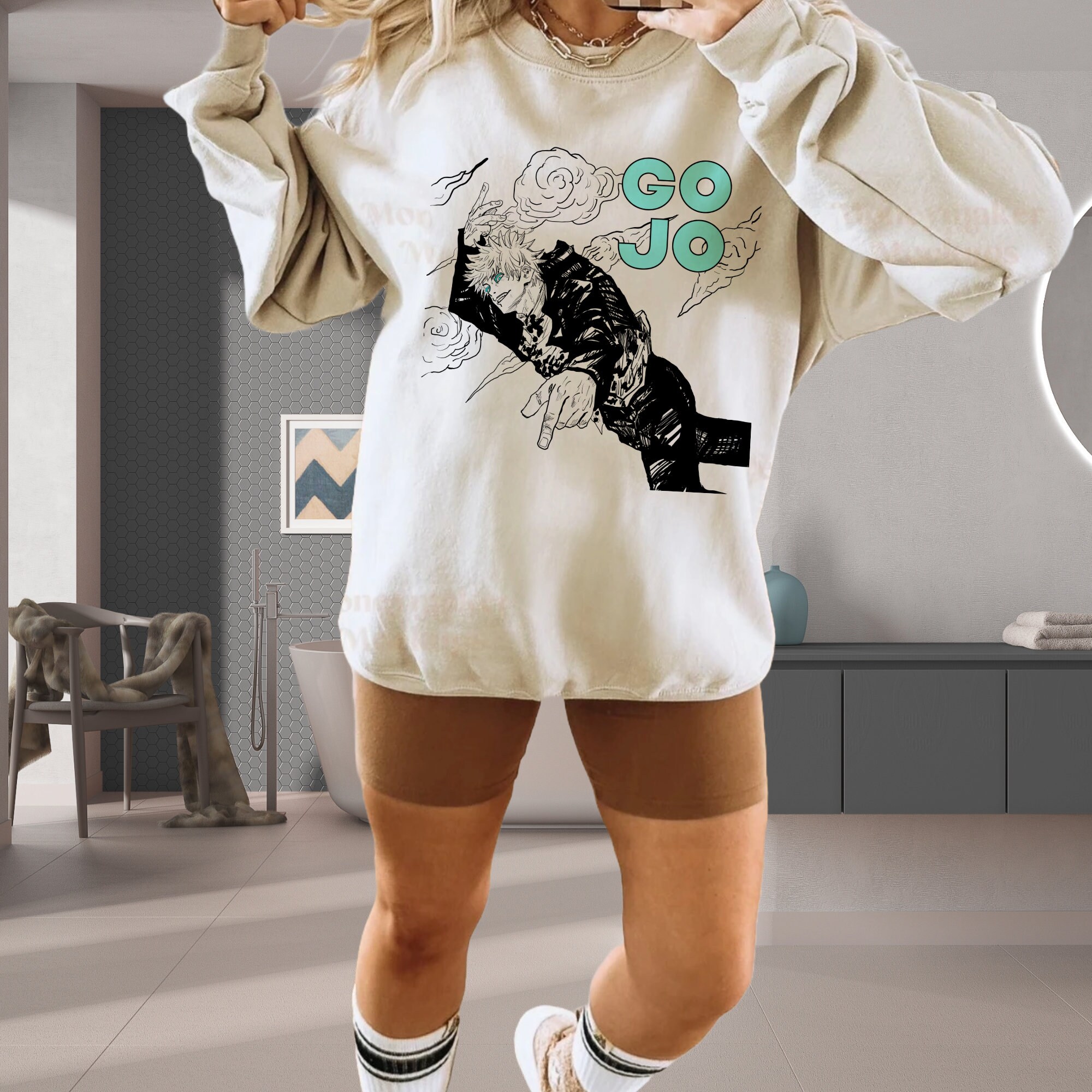 Satoru Gojo Sweatshirt|jjk Anime Merch|manga Sweatshirt|jujutsu Kaisen ...