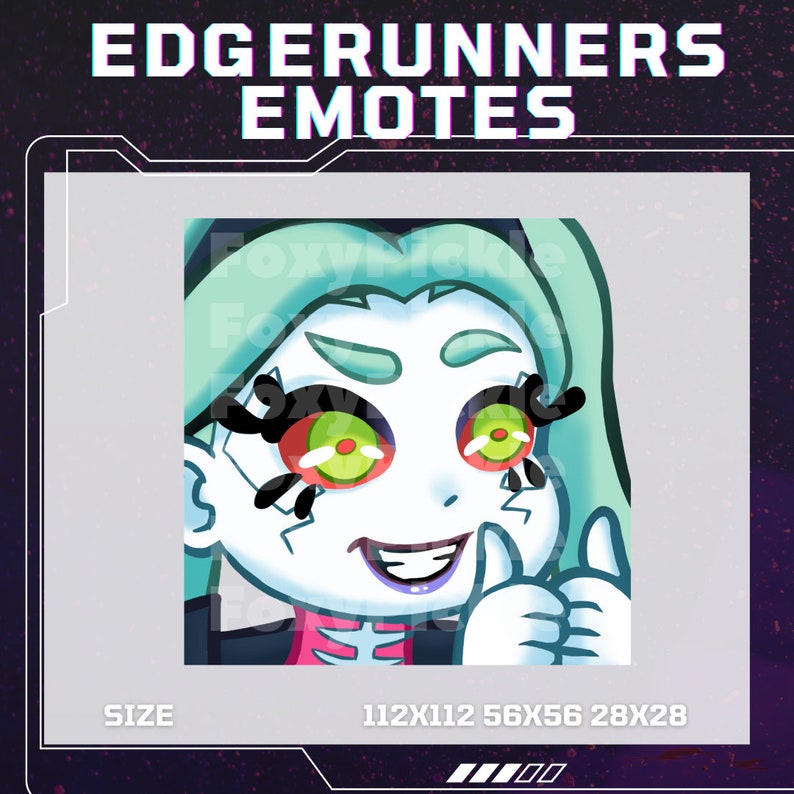 Discord Twitch Emotes Pack Edgerunners Rebecca - Etsy
