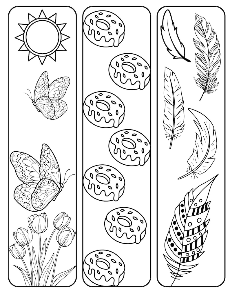 Bookmarks, Digital Bookmarks, Color Your Own Bookmark, Set of 54 ...