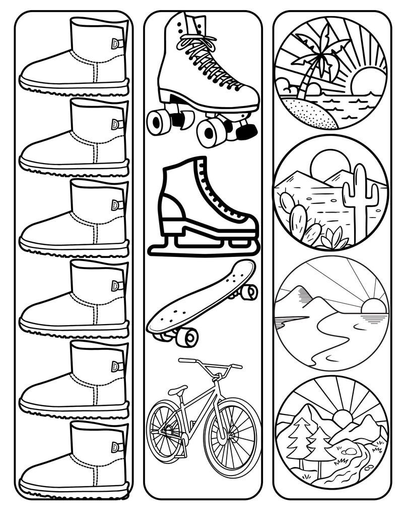 Bookmarks, Digital Bookmarks, Color Your Own Bookmark, Set of 54 ...