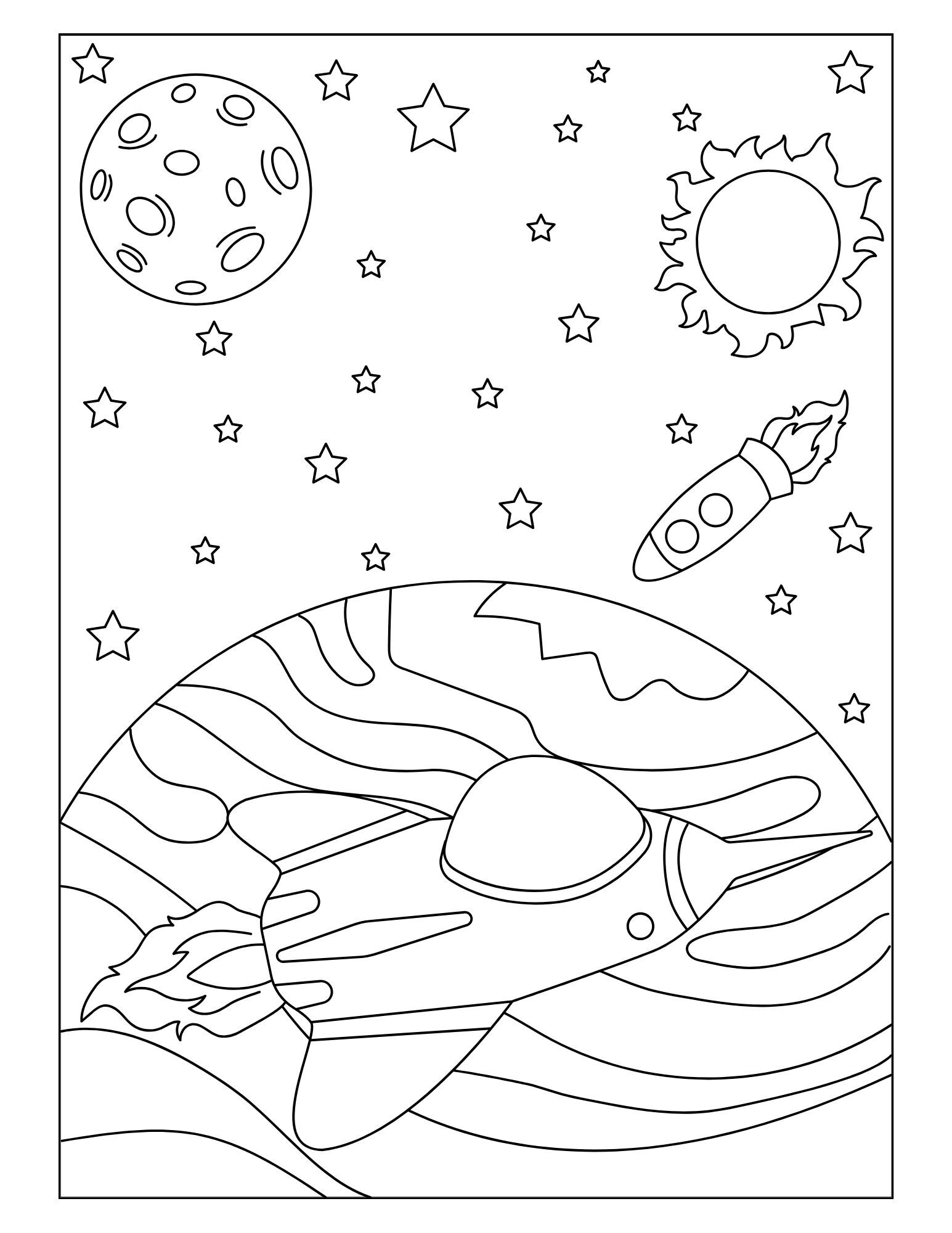 Outer Space Coloring Sheets, Solar System Coloring, Coloring Pages ...
