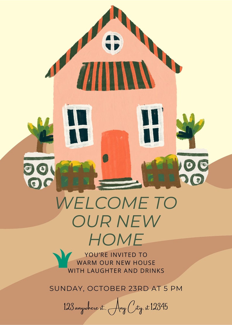 House Warming Invitation Downloadable and Editable - Etsy