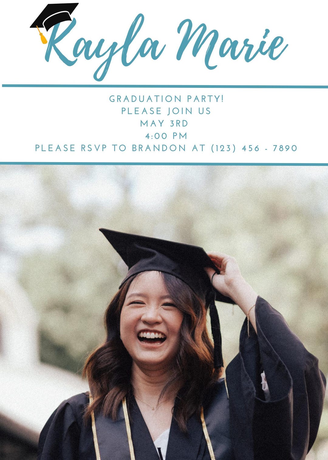 Graduation Invitation, Graduation Announcement, Graduation Party, High ...
