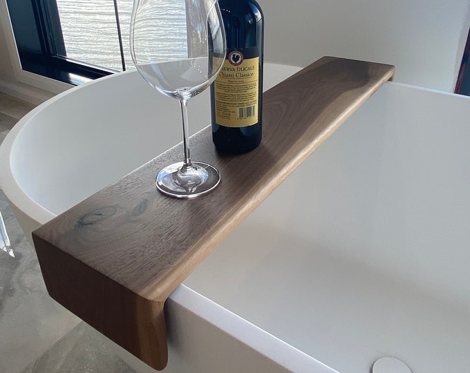 Custom Walnut Bath Tray, Real Wood Bath Caddy, Bathtub Caddy Wood, Real ...