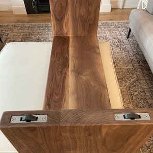 Ottoman Coffee Table on Wheels, Walnut Custom Ottoman Tray, Solid Wood ...