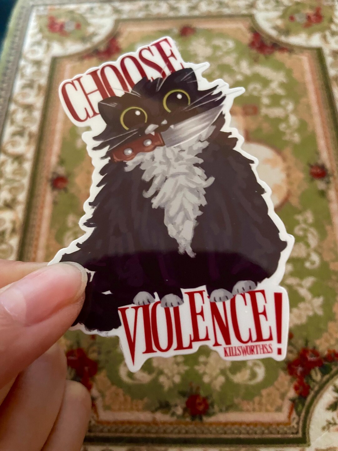 Choose Violence Cat Sticker - Etsy