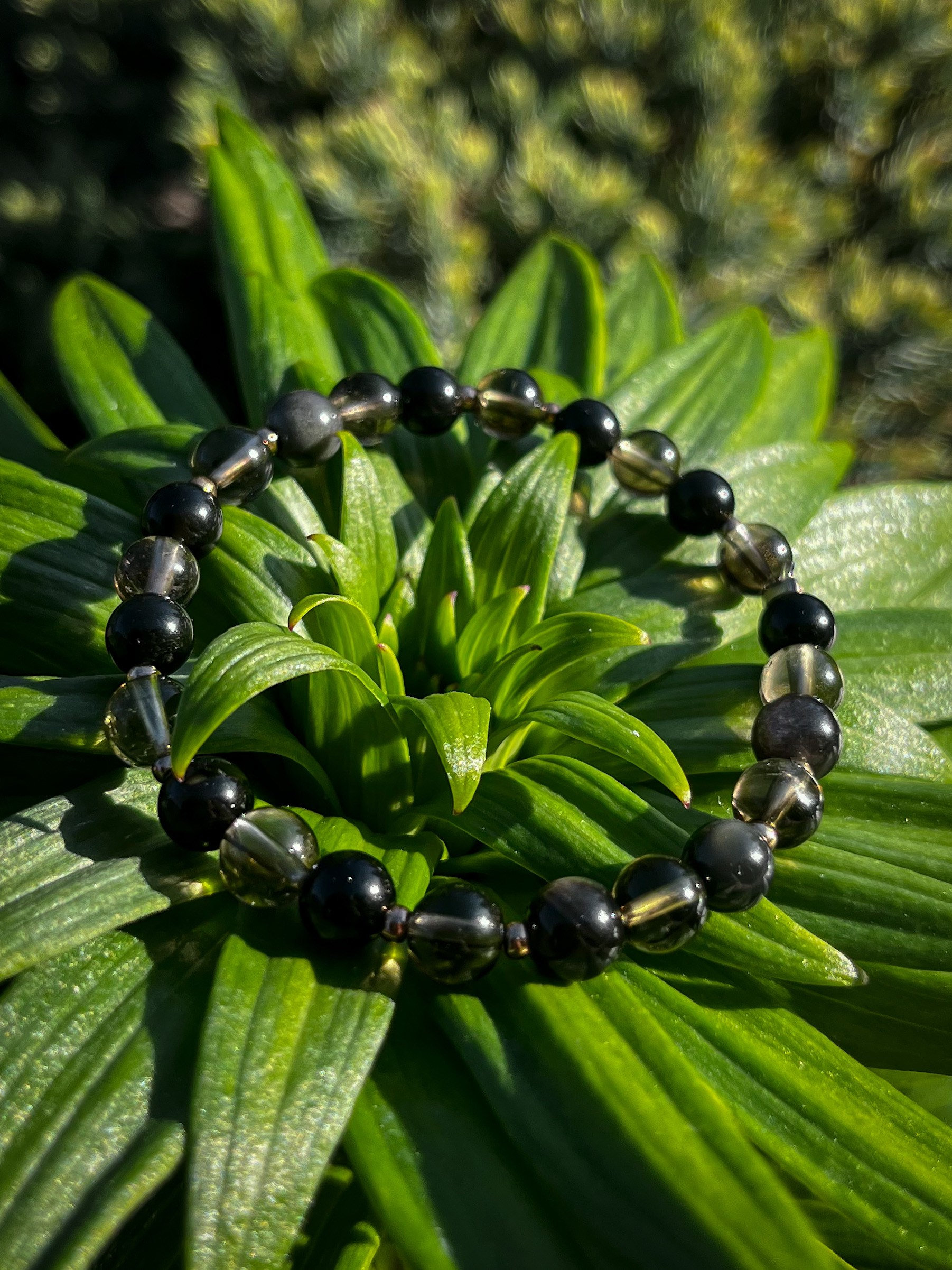 Melanoma Skin Cancer Awareness Bracelet Silver Black Obsidian and ...