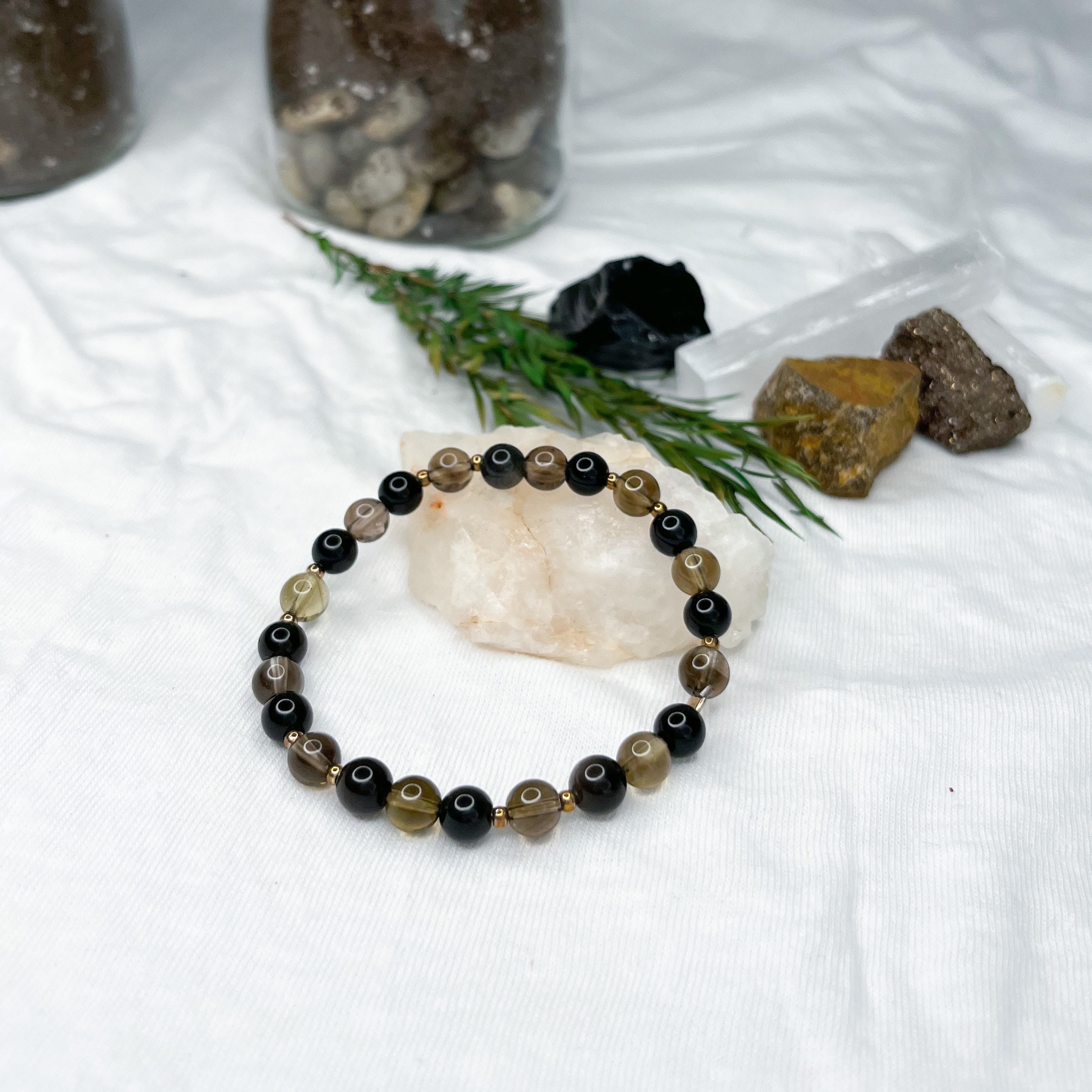 Melanoma Skin Cancer Awareness Bracelet Silver Black Obsidian and ...