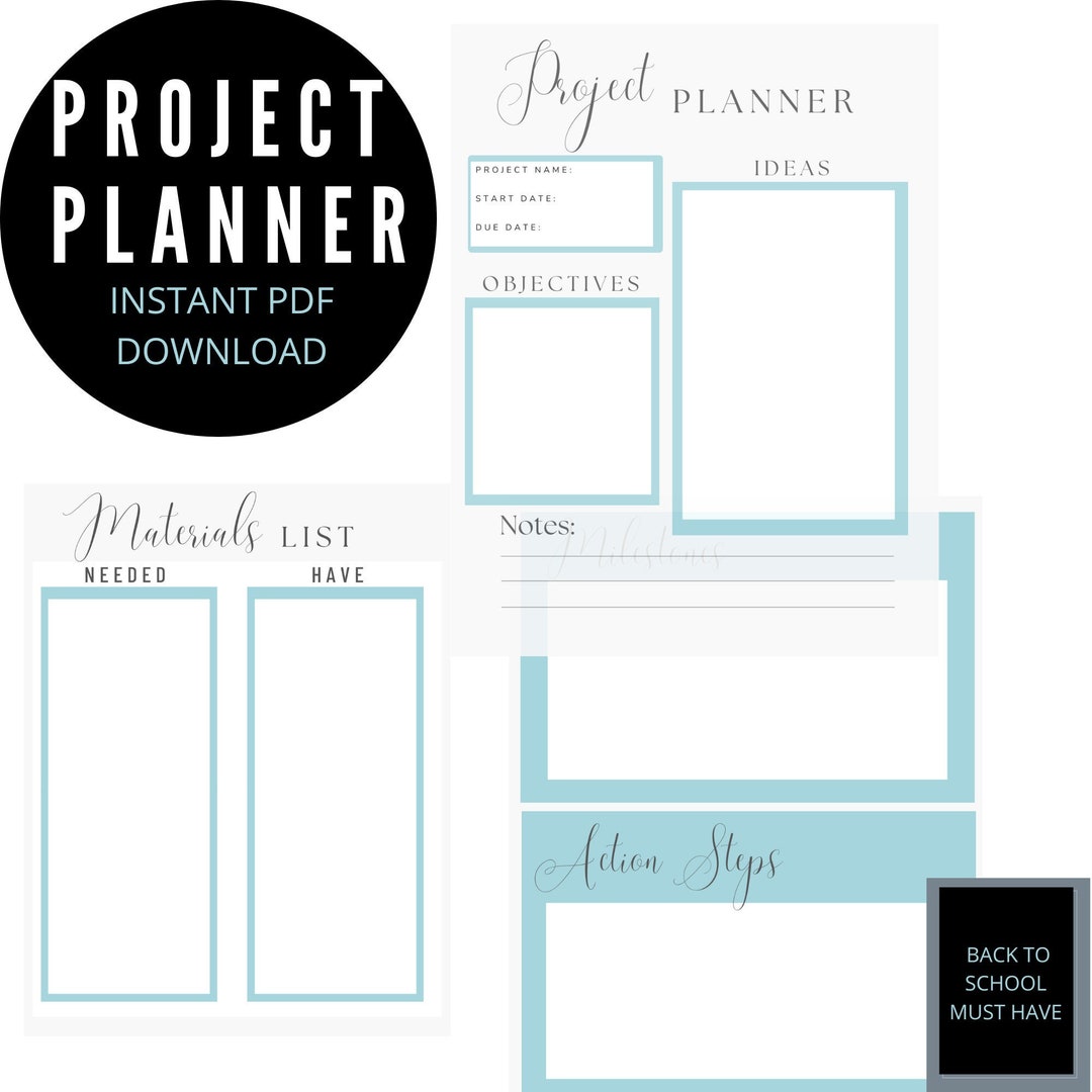 Digital and Printable Project Planner - Etsy