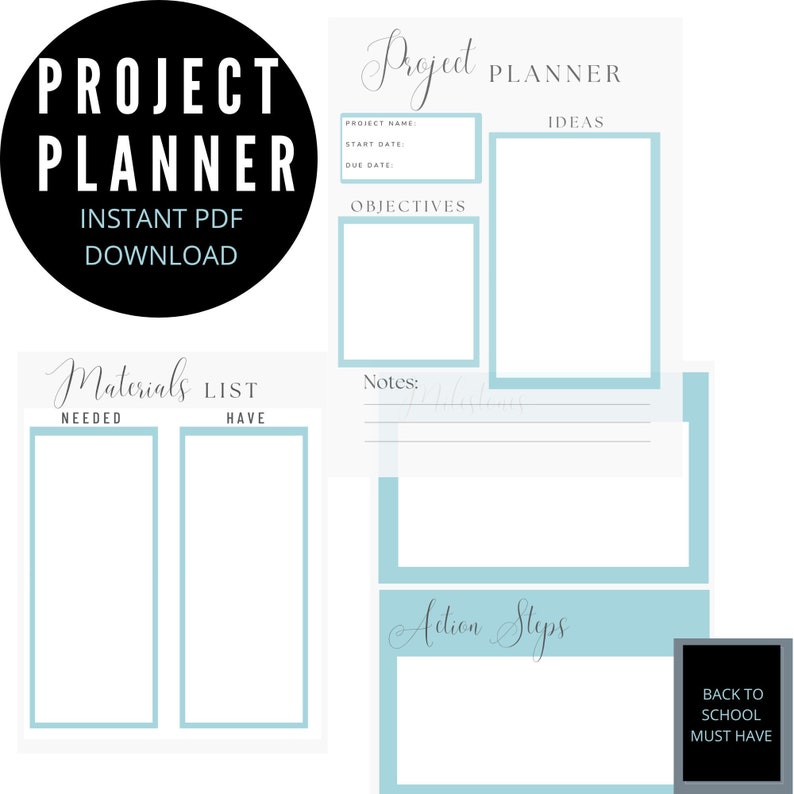 Digital and Printable Project Planner - Etsy