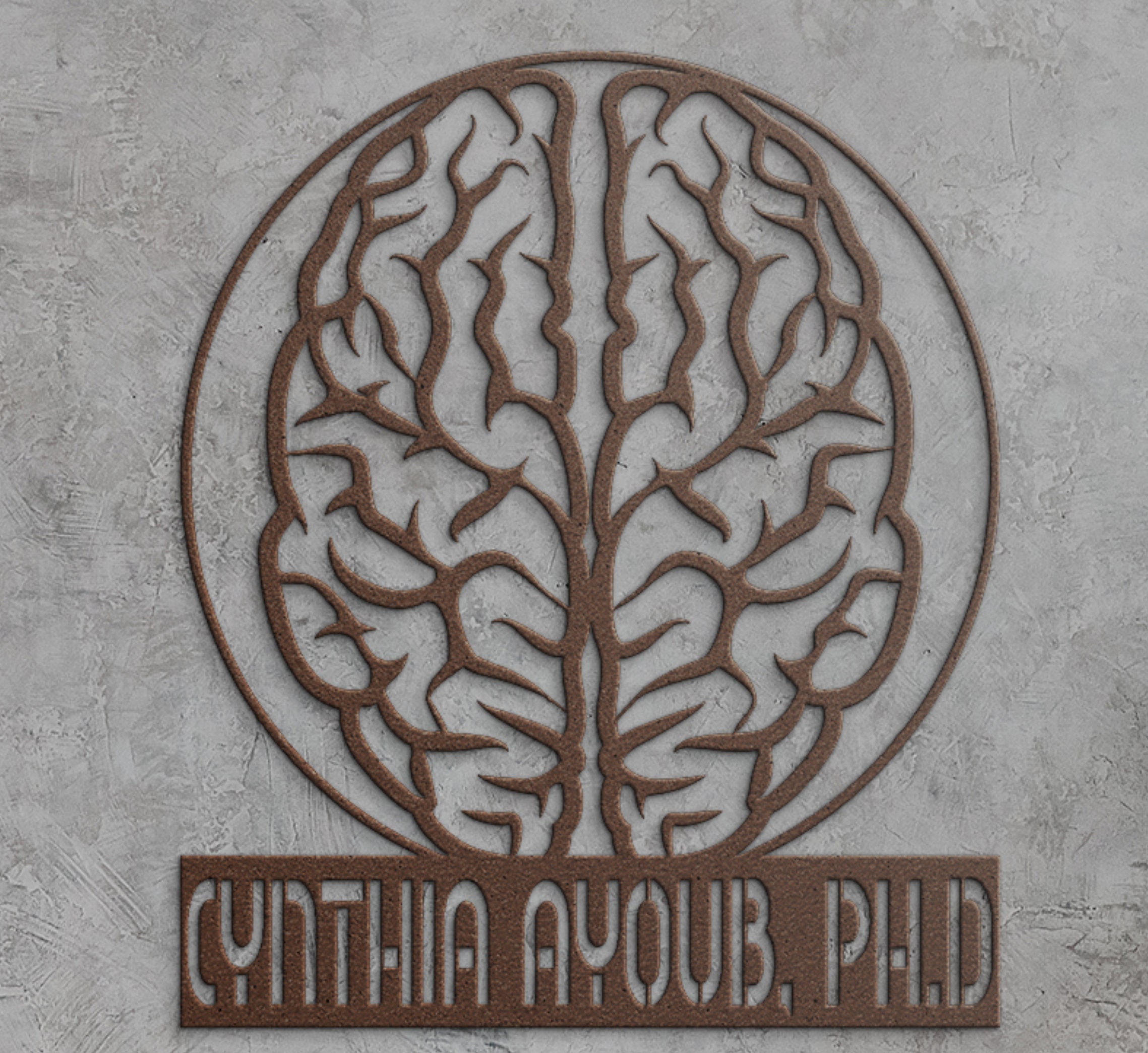 Personalized Human Brain Metal Wall Sign,anatomical Brain Office Sign ...
