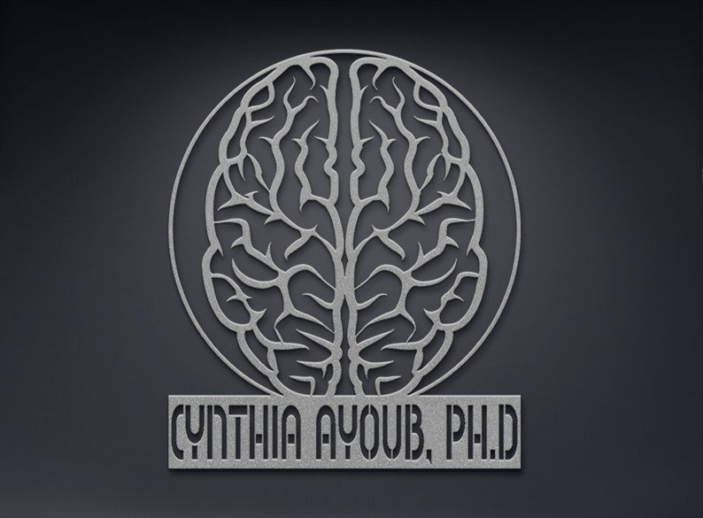 Personalized Human Brain Metal Wall Sign,anatomical Brain Office Sign ...