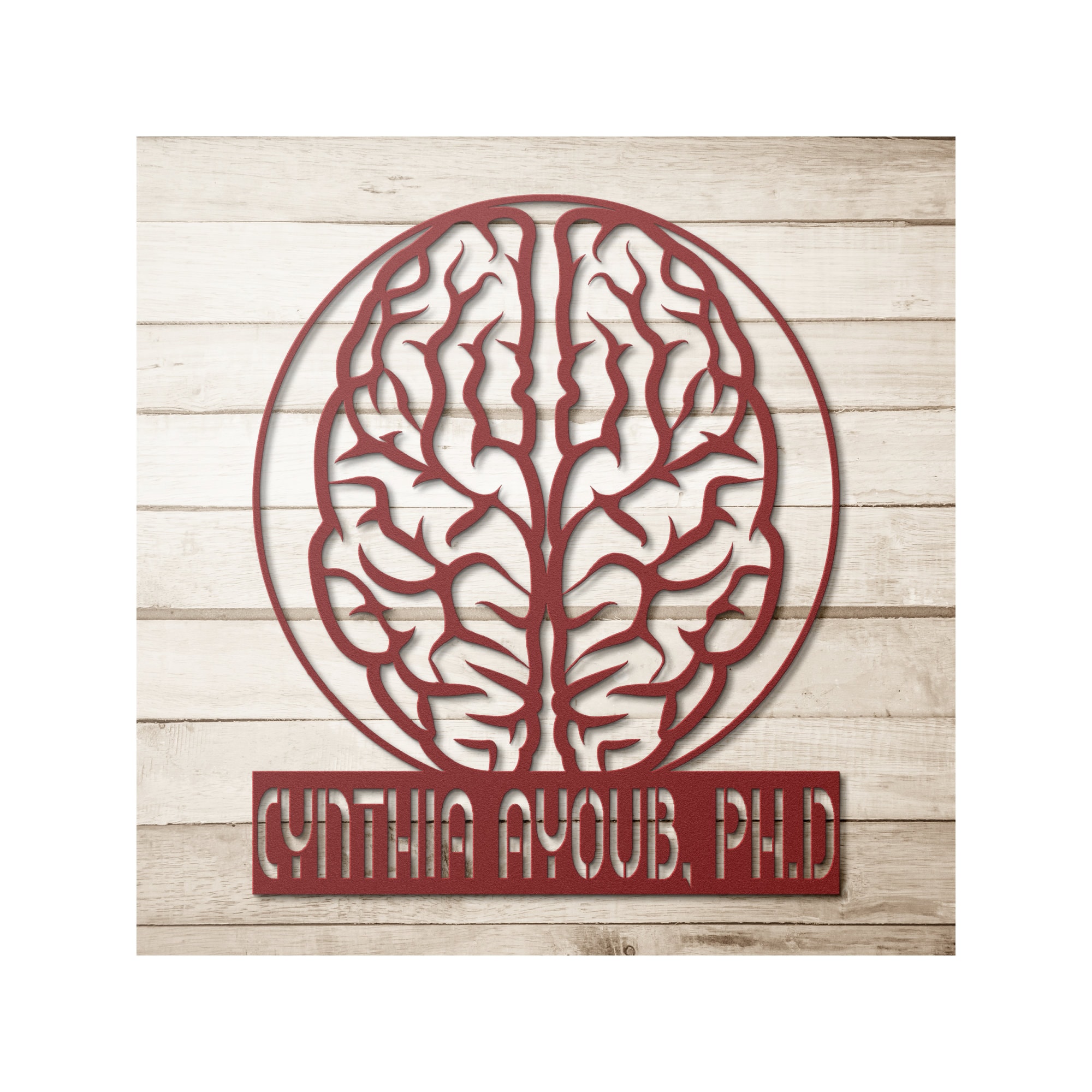 Personalized Human Brain Metal Wall Sign,anatomical Brain Office Sign ...