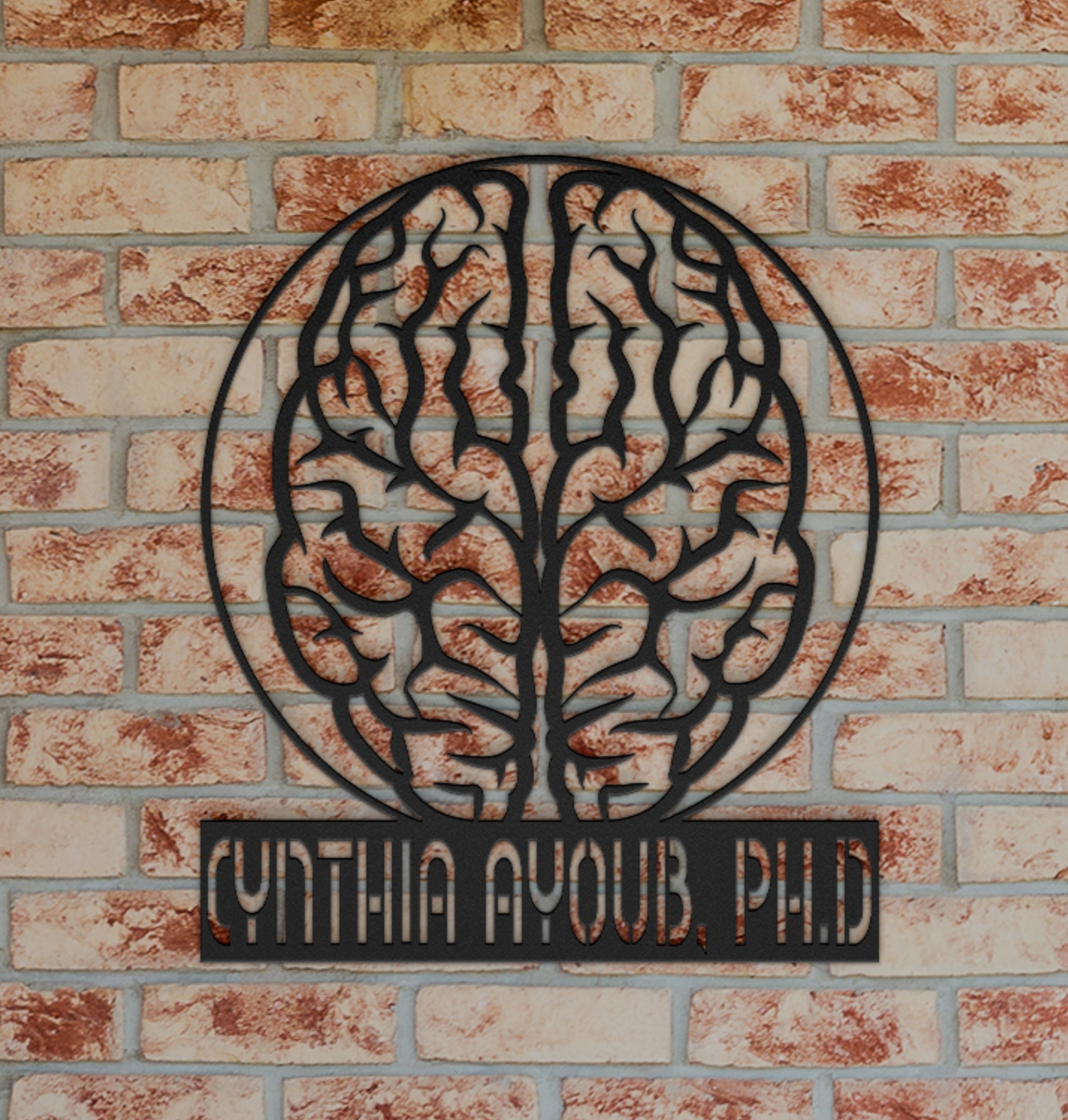 Personalized Human Brain Metal Wall Sign,anatomical Brain Office Sign ...