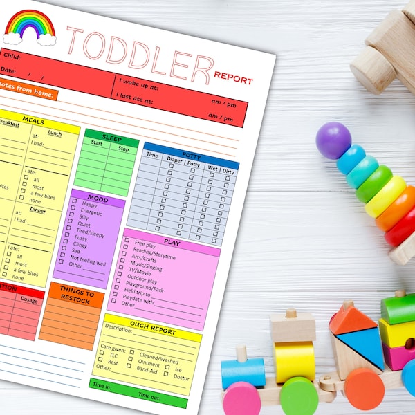 Toddler Daily Report - Etsy