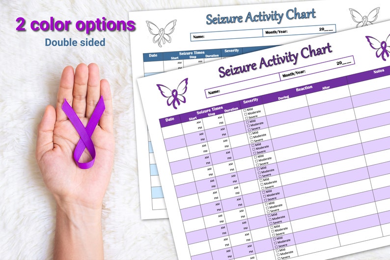 Seizure Activity Log, Epilepsy Chart, Seizure Epilepsy Tracker, Medical ...