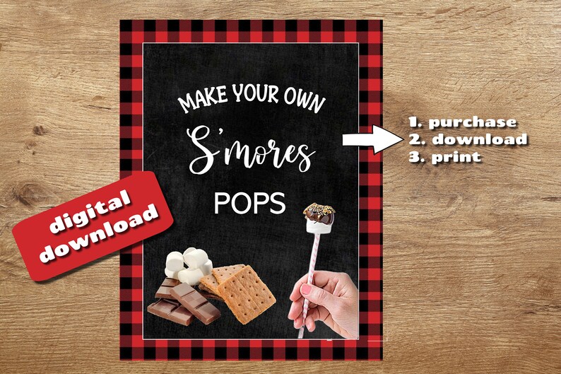 S'mores Pops Sign, Party Sign, Party Flier, Birthday Party Sign, S ...