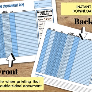 Bowel Movement Log, Poop Tracker, BM Chart, Diaper & Toileting ...