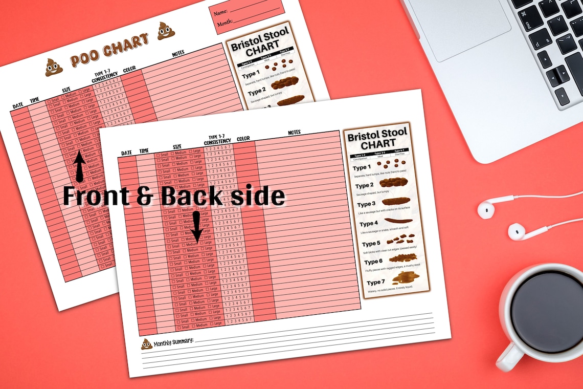 Poo Chart, Bowel Movement Tracker, BM Log, Diaper & Toileting ...
