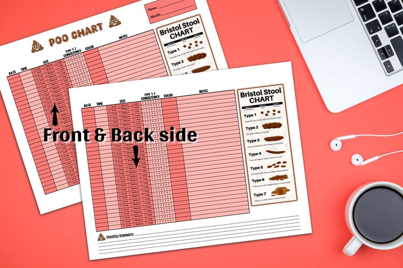 Poo Chart, Bowel Movement Tracker, BM Log, Diaper & Toileting ...