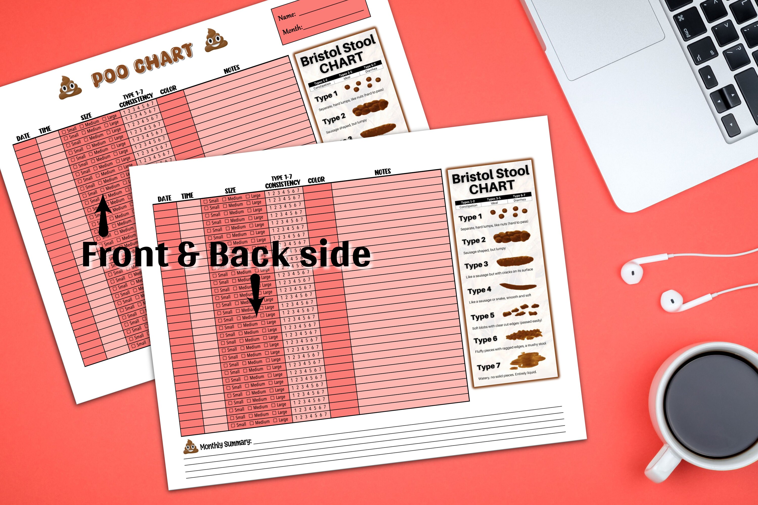 Poo Chart, Bowel Movement Tracker, BM Log, Diaper & Toileting ...