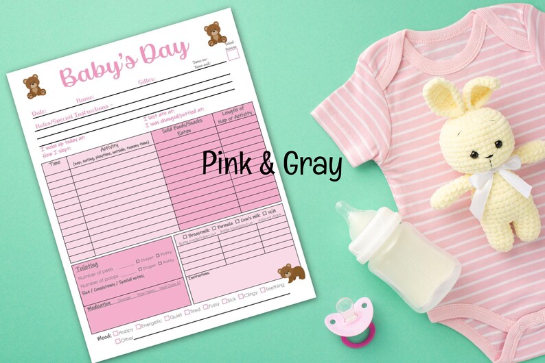 Baby Daily Activity Log, Simple Babysitter Nanny Report, Baby Activity ...