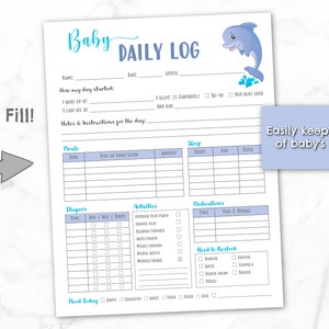 Baby Daily Log, Babysitter Log, Nanny Log, Nanny Babysitter Report ...