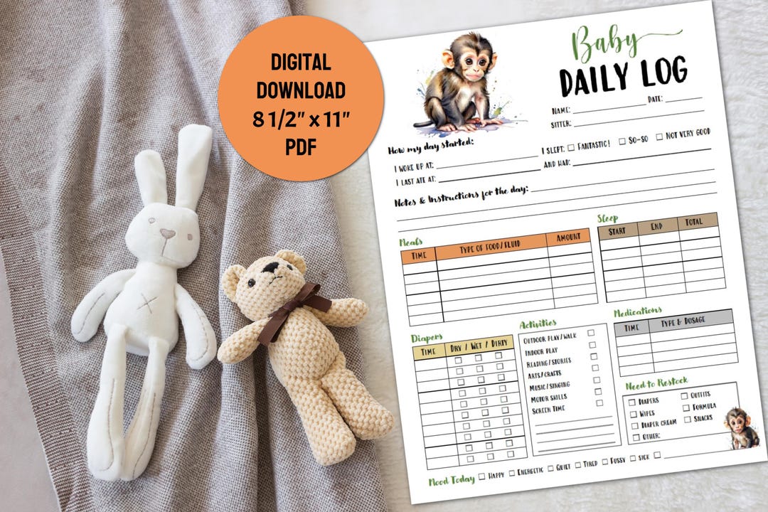 Baby Daily Log, Babysitter Log, Nanny Log, Nanny Babysitter Report ...
